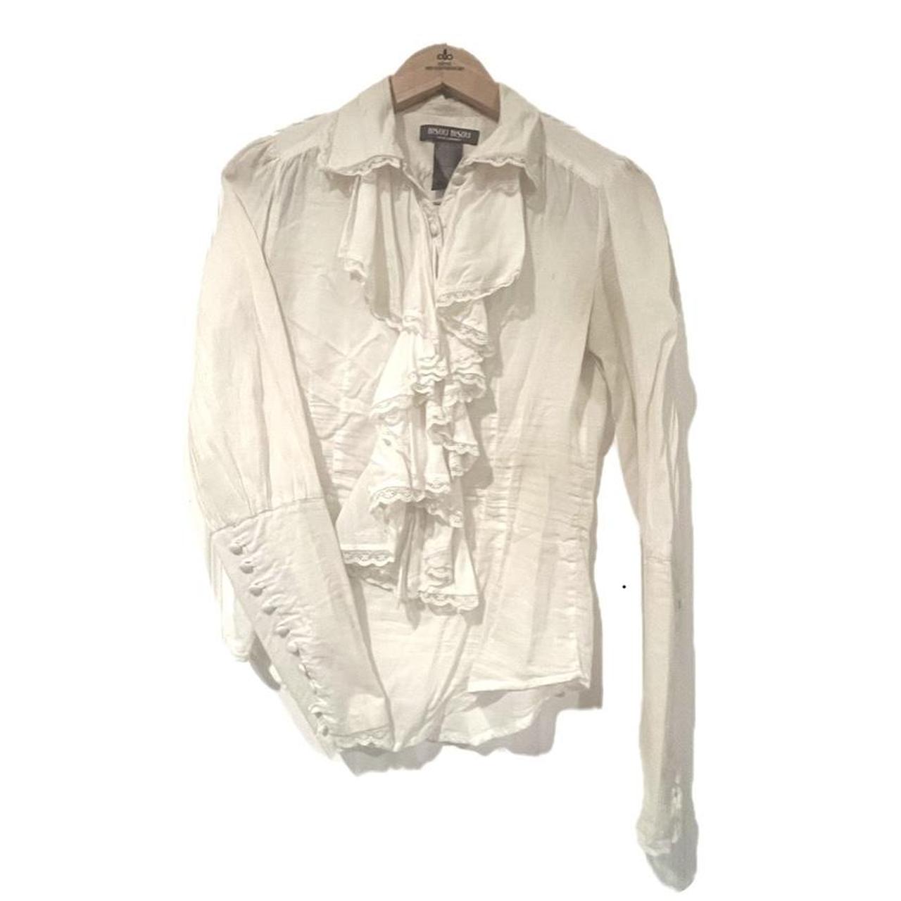 Coquette as hell! This elegant cotton ruffled blouse... - Depop