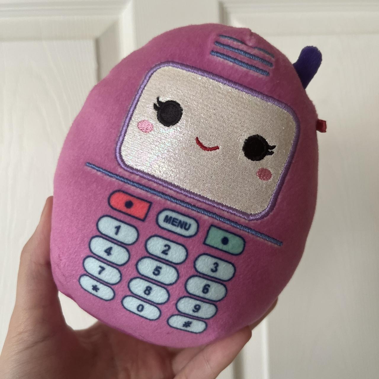 Cute mini cell phone plush pink and white and purple... - Depop