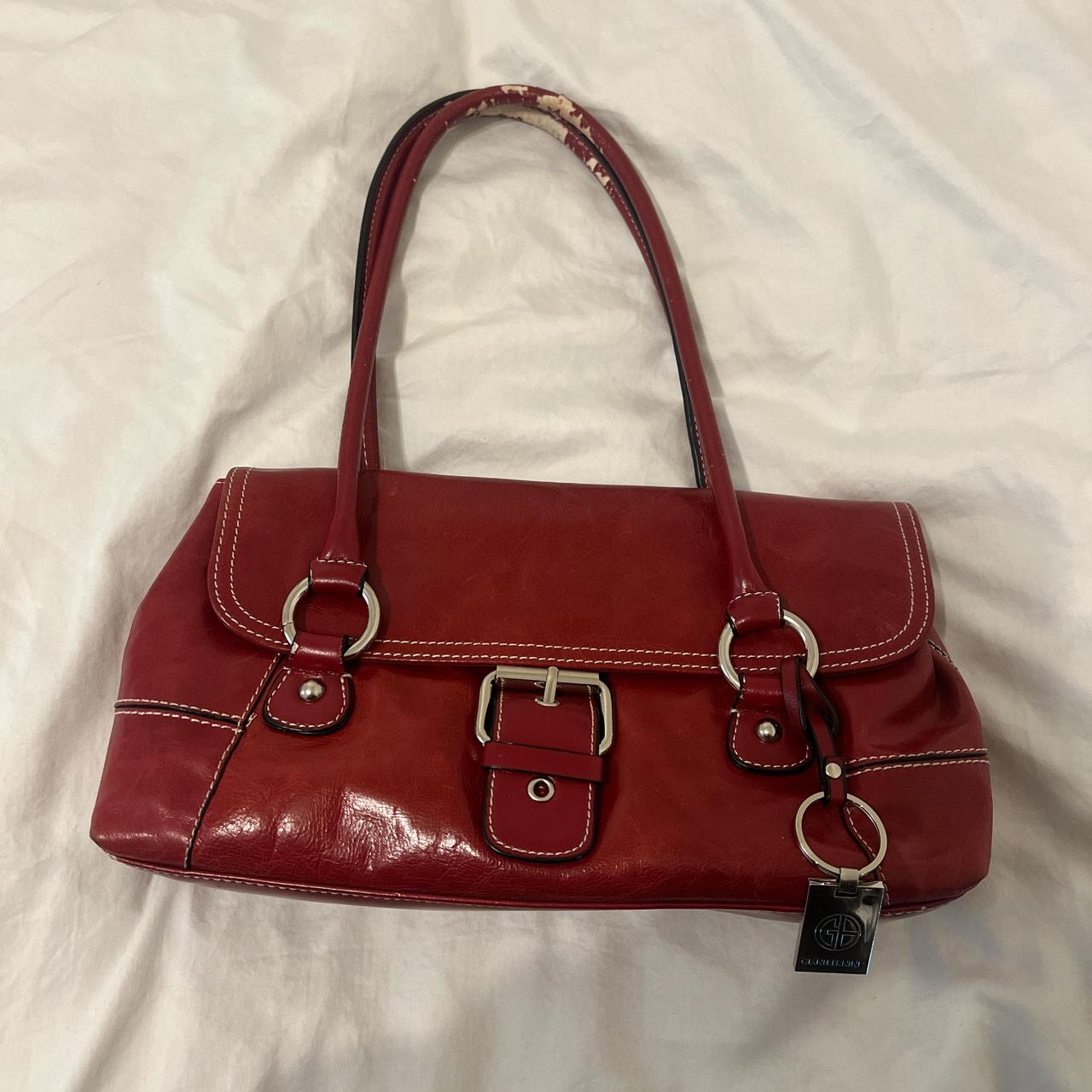 Gorgeous cherry red giani bernini faux leather... - Depop