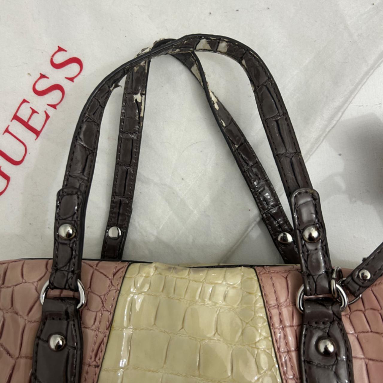 croco guess bag good condition, pvc leather,... - Depop