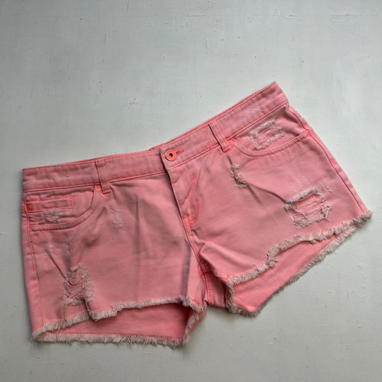 neon micro short low rise mini micro denim jean... - Depop