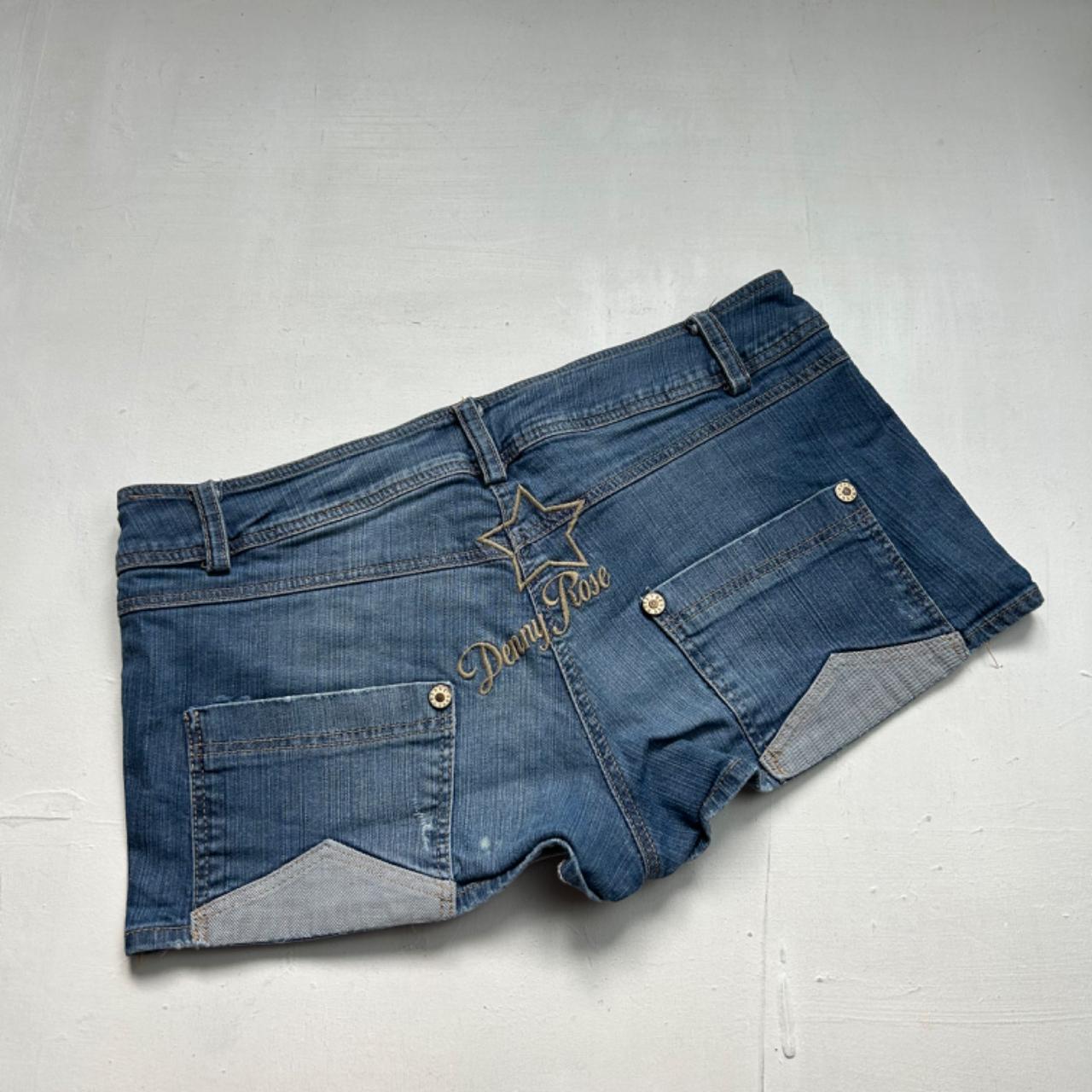 denim micro short low rise mini micro denim jean... - Depop