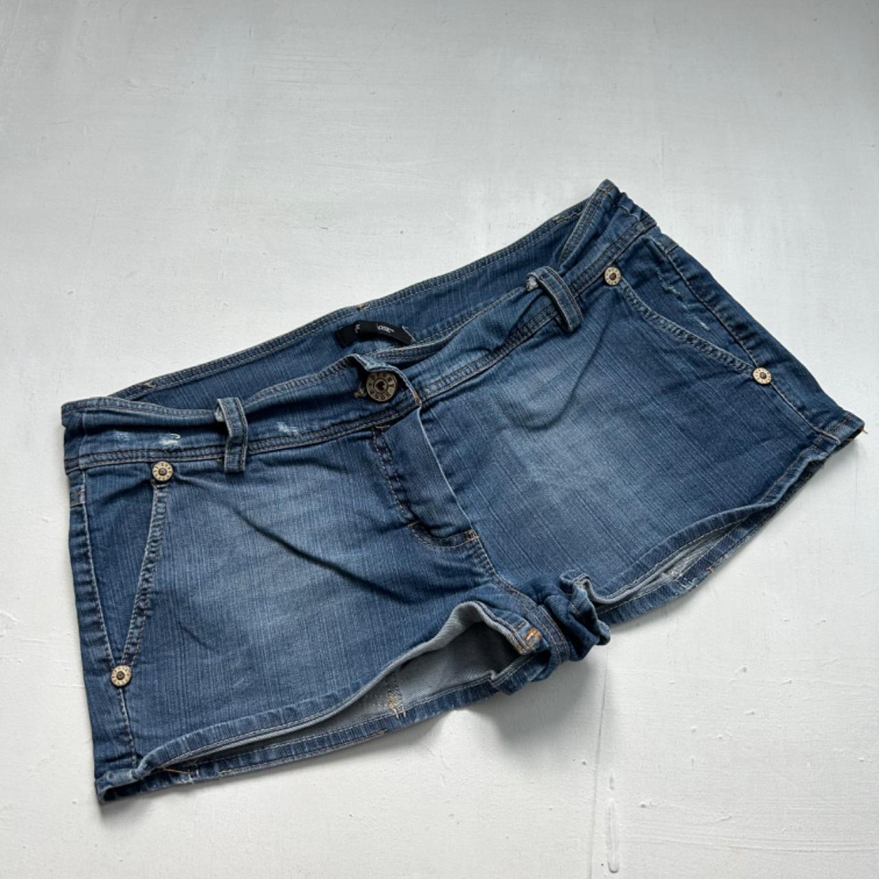 denim micro short low rise mini micro denim jean... - Depop