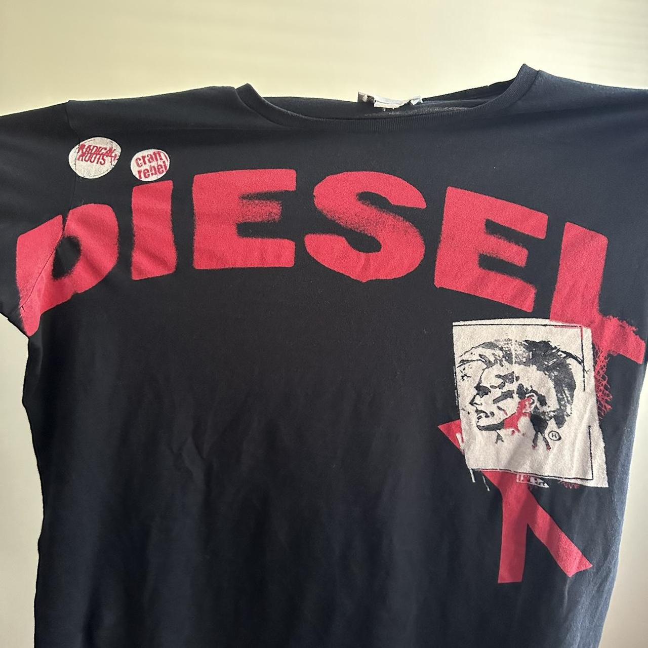 Y2k Mall Goth Diesel Tee Model is 5’10 #cyber... - Depop