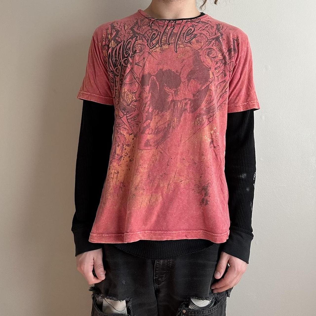 Y2k Mall Goth MMA Elite Skull Short Sleeved... - Depop