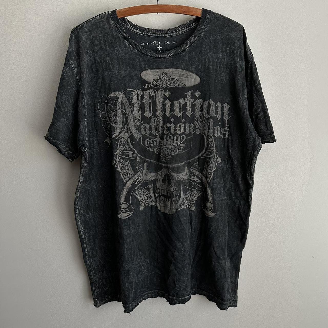 Y2k Mall Goth Affliction Skull Tee Great condition... - Depop