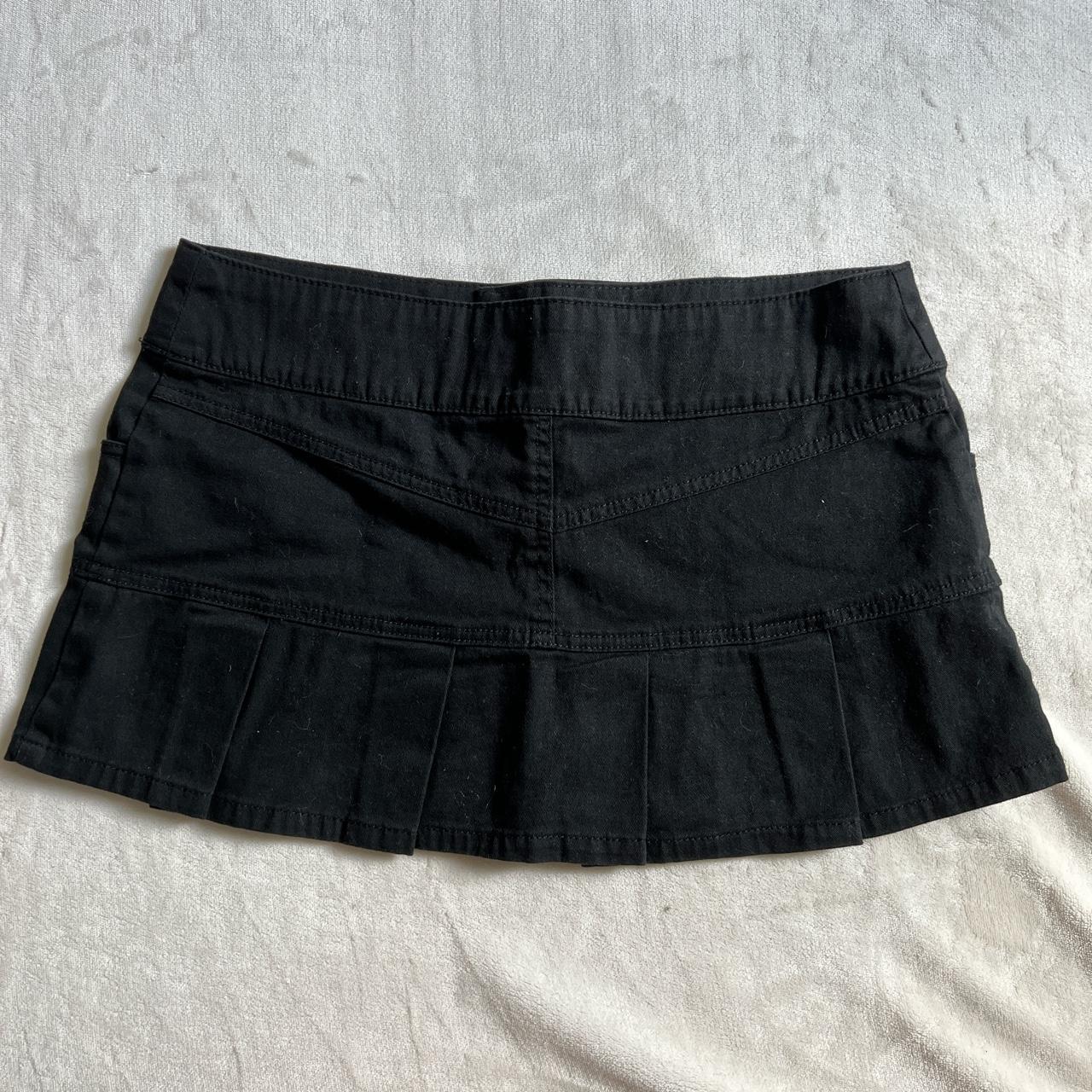 -doki geki black low rise pleated micro mini... - Depop