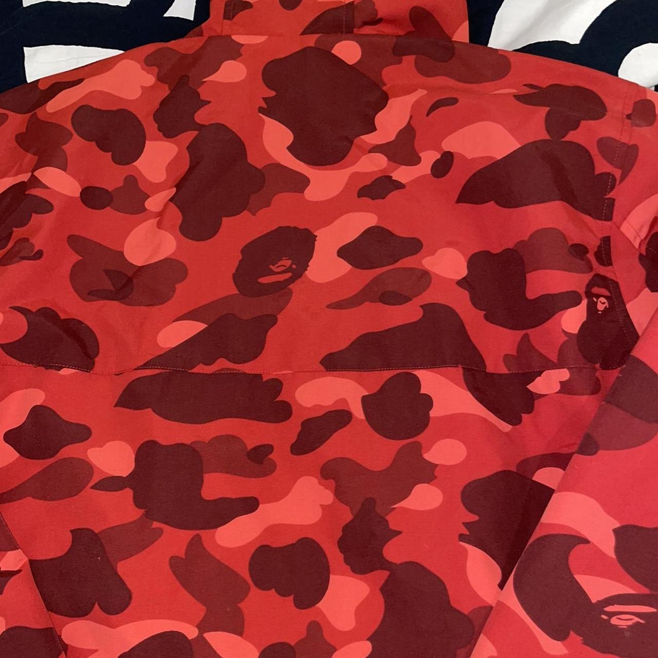 Bape Windbreaker Jacket Red Camo UK XL fits... - Depop