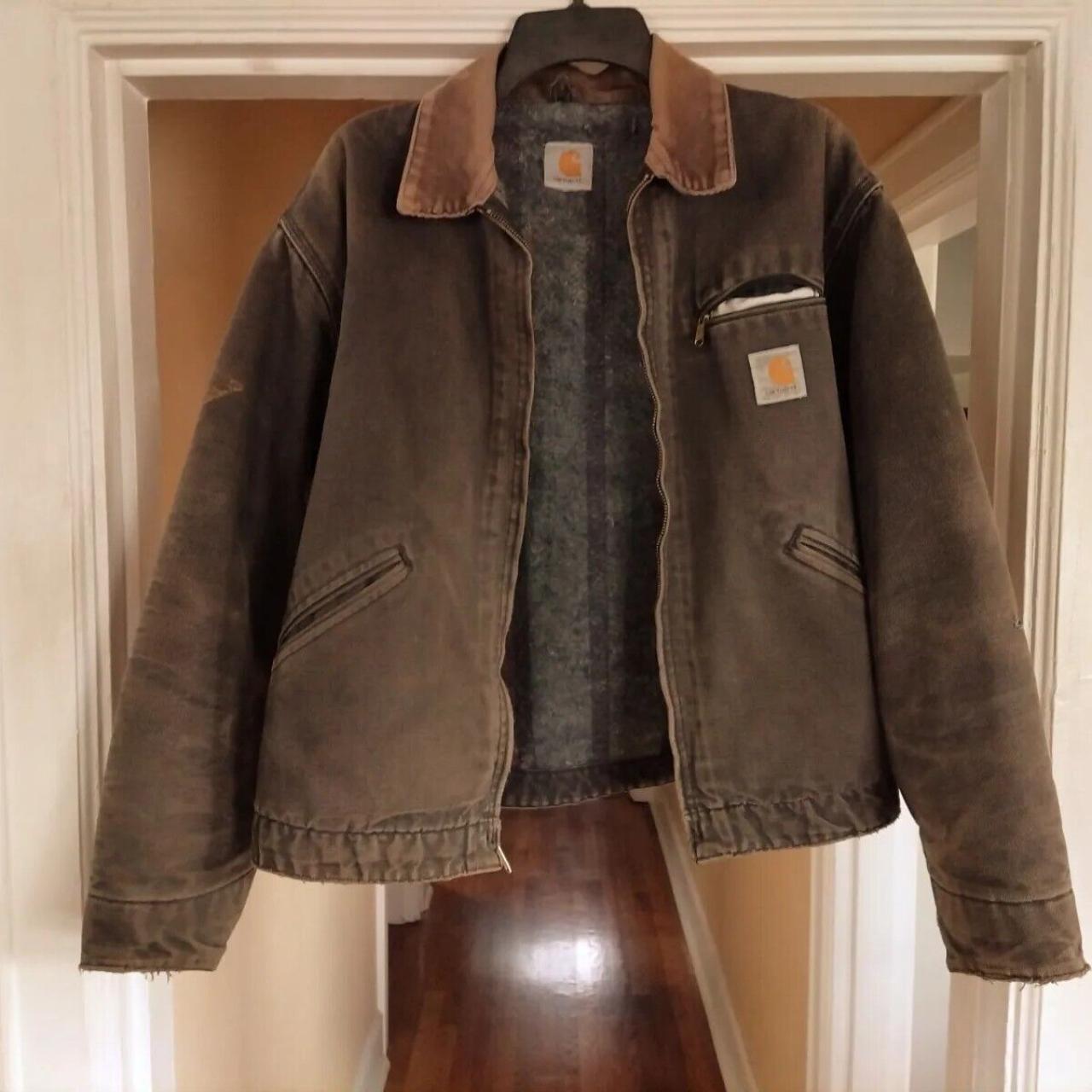 VTG Carhartt Detroit Blanket Lined Jacket Size Large... - Depop