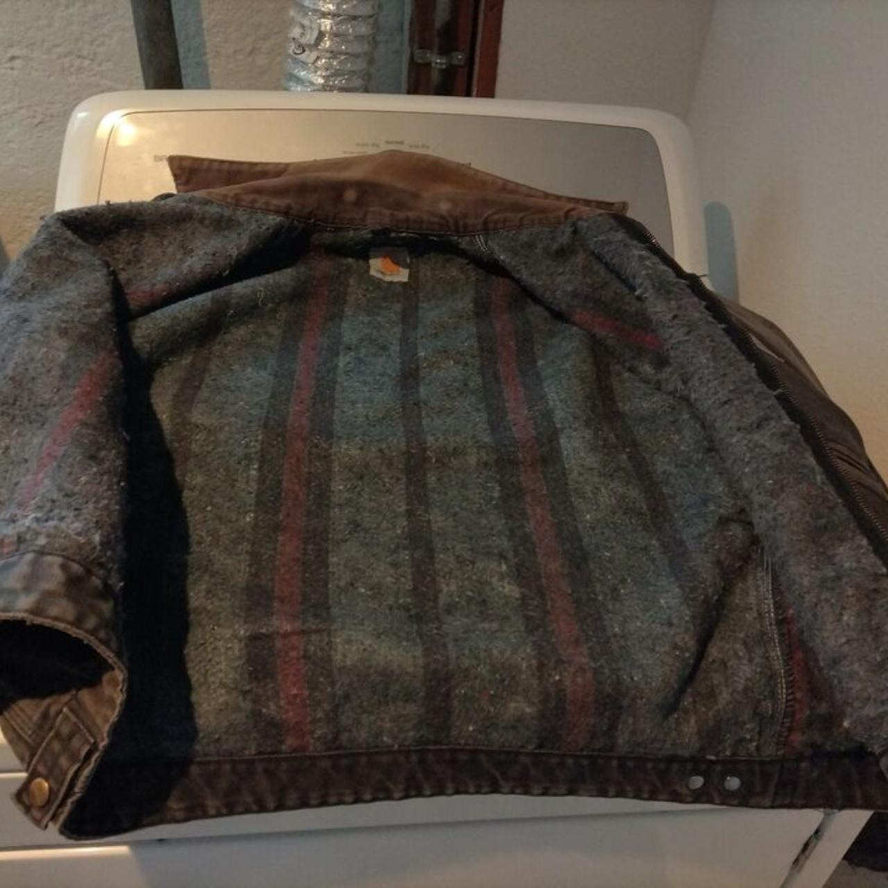 VTG Carhartt Detroit Blanket Lined Jacket Size Large... - Depop