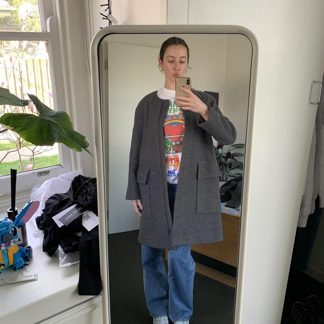 COS Grey Wool Blend Coat • Labeled size EUR 36 /... - Depop