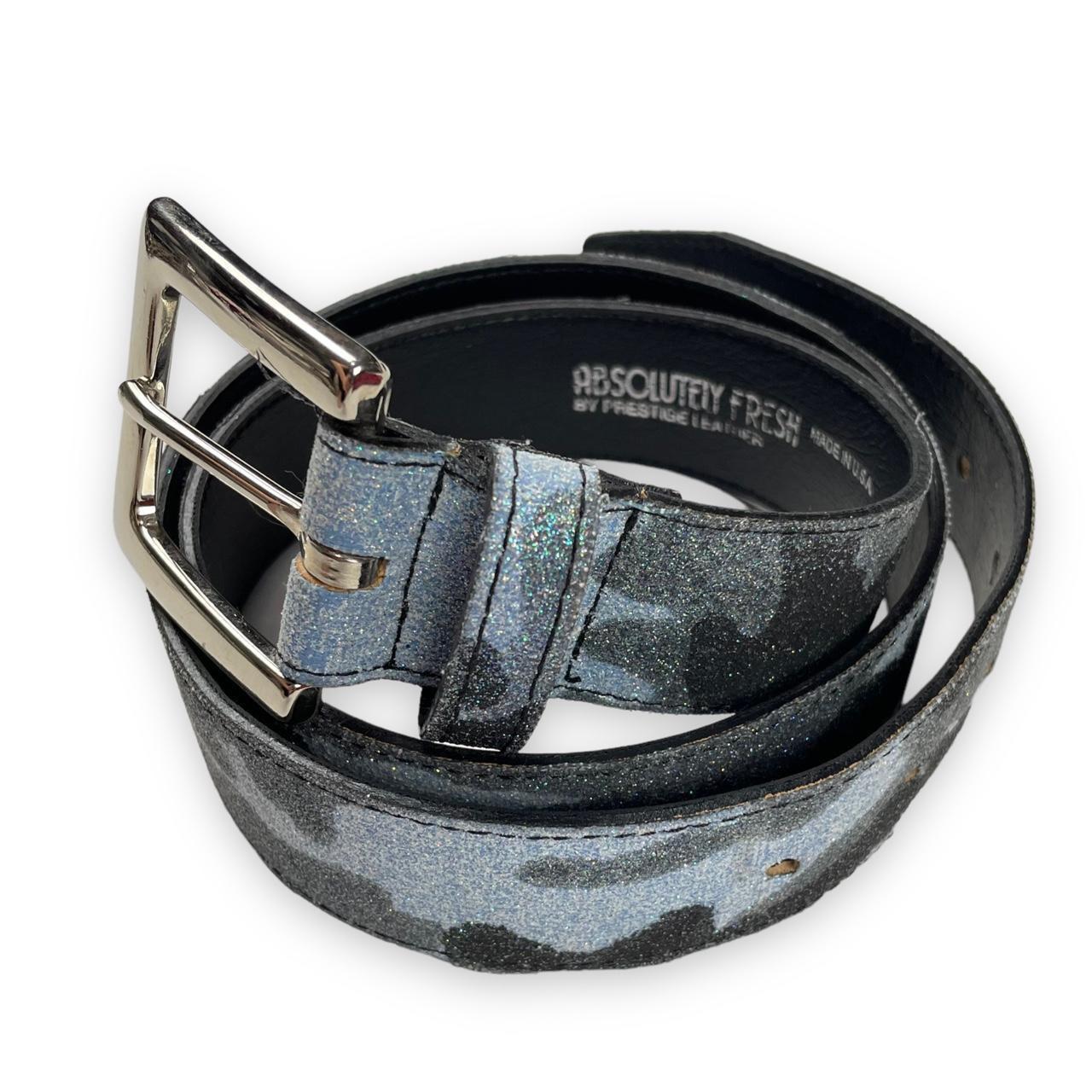 Blue camo glitter belt Brand: Absolutely Fresh by... - Depop