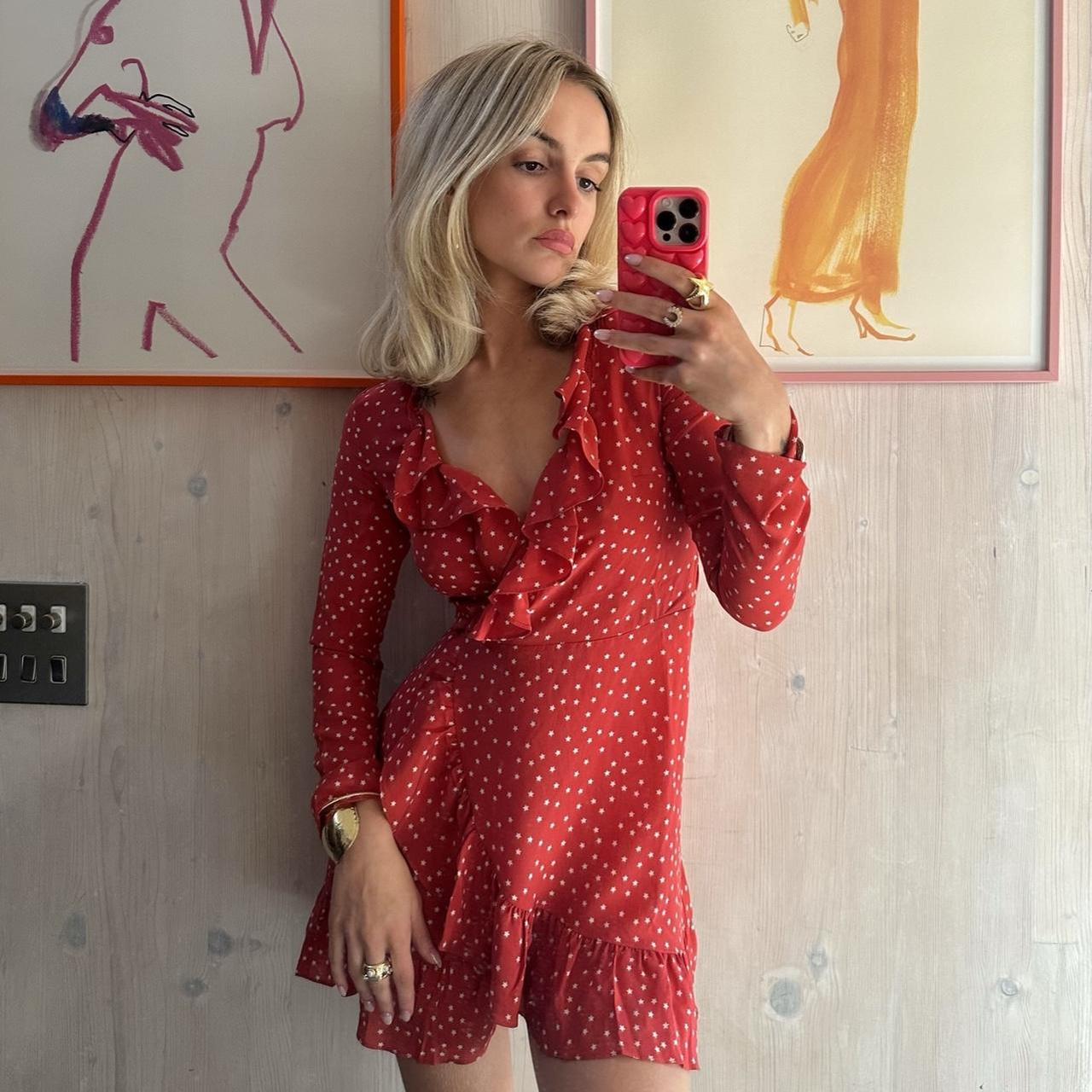 Realisation par polka dot mini wrap over dress... - Depop