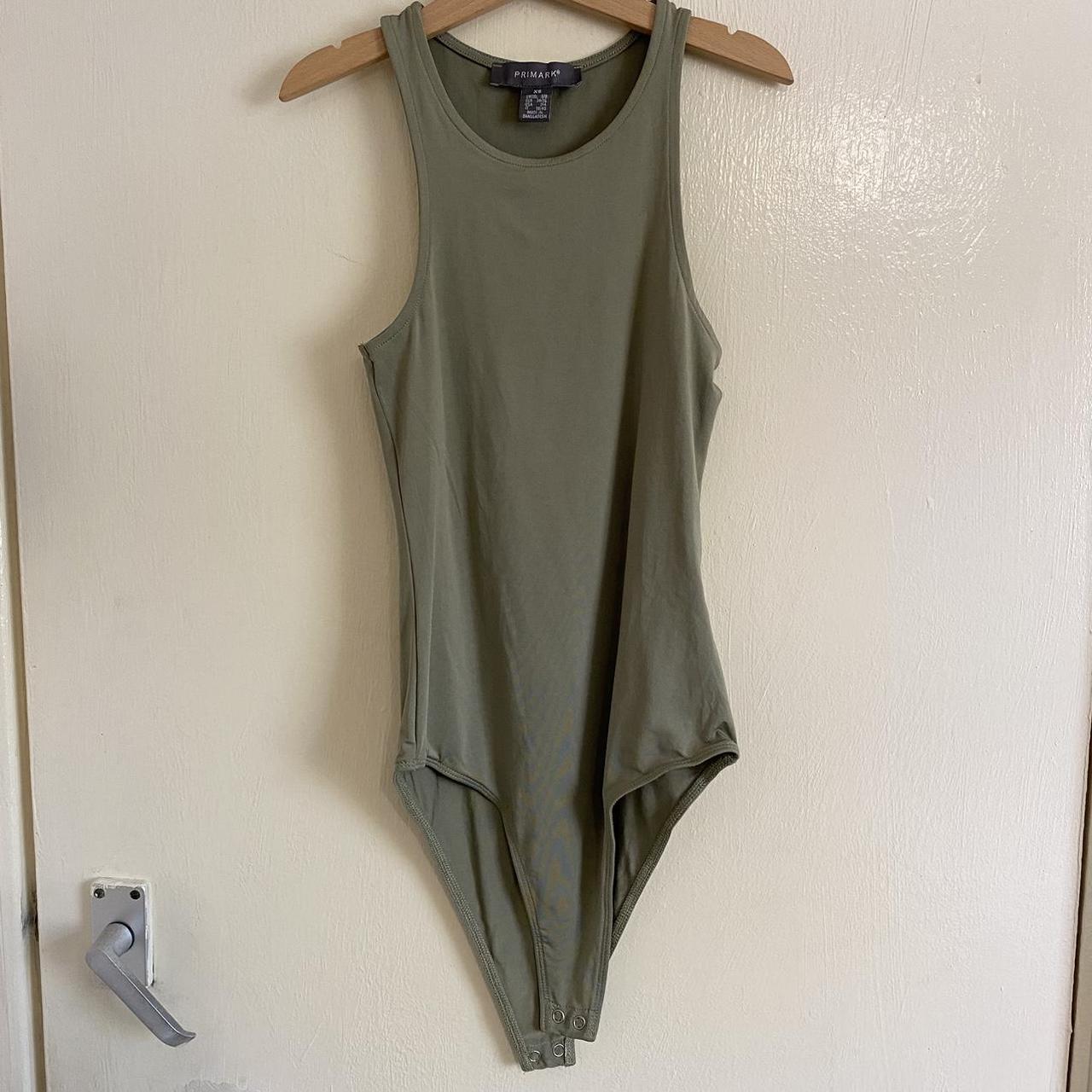 Primark khaki racer slinky bodysuit, 6 / XS, brand... - Depop