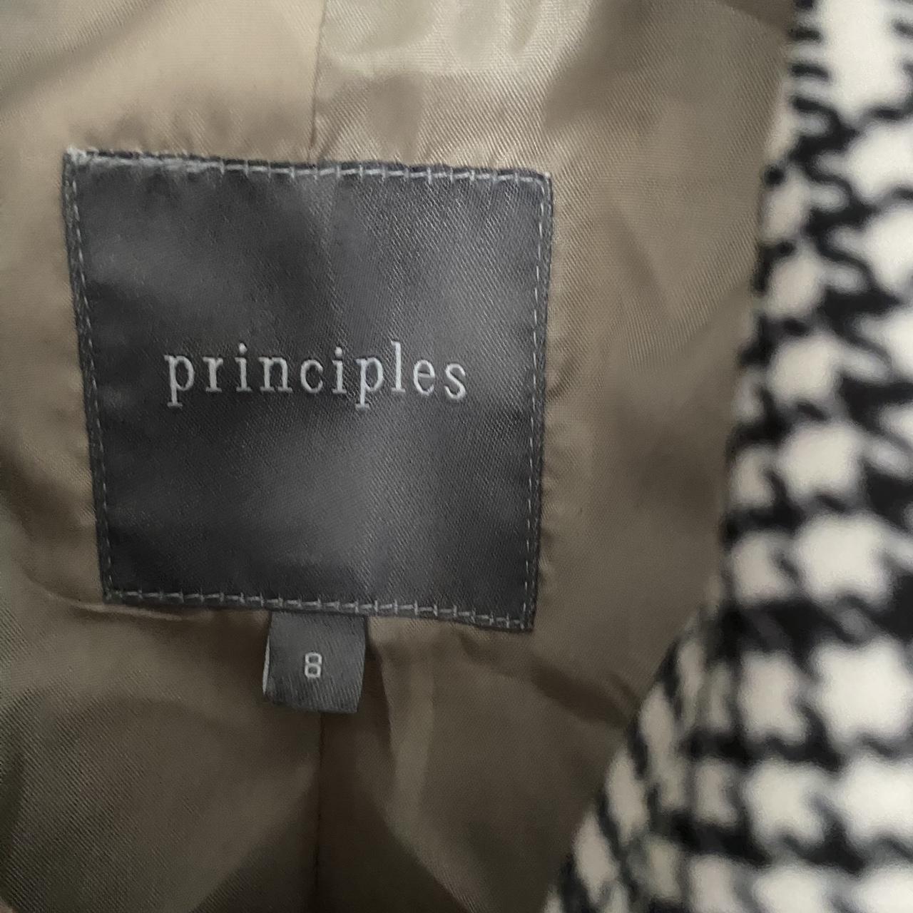 PRINCIPLES CHECK DOUBLE BREASTED COAT WITH BELT WORN... - Depop