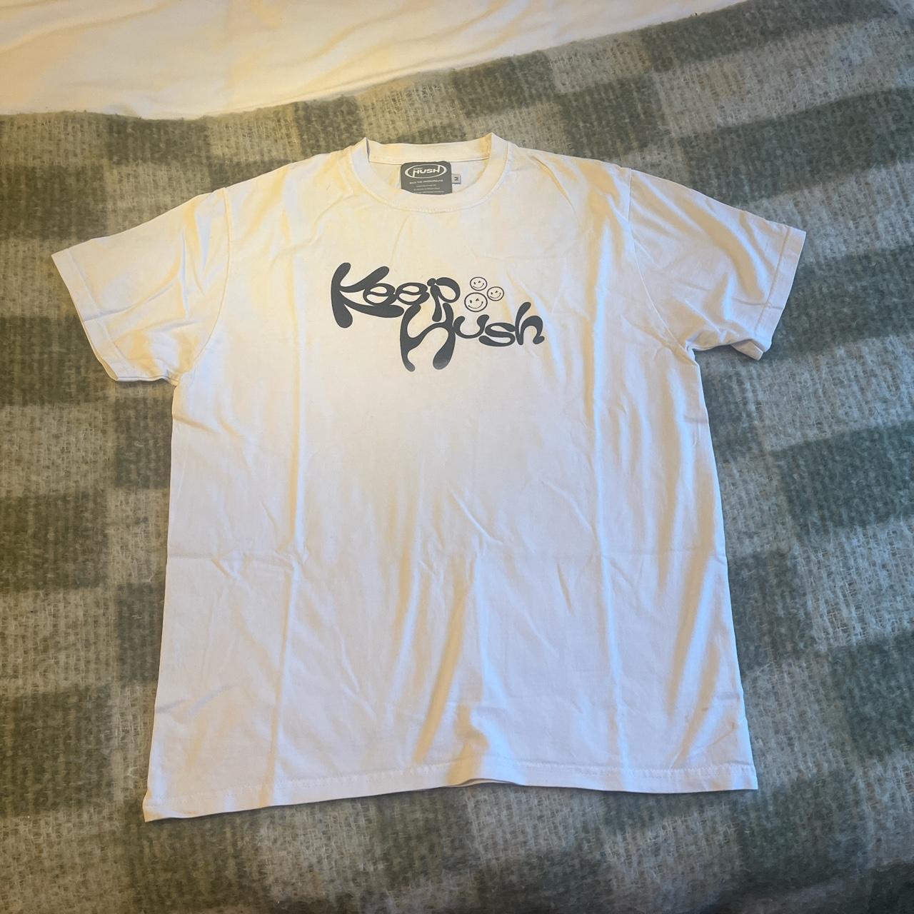 Keep Hush white tshirt Size medium good condition - Depop