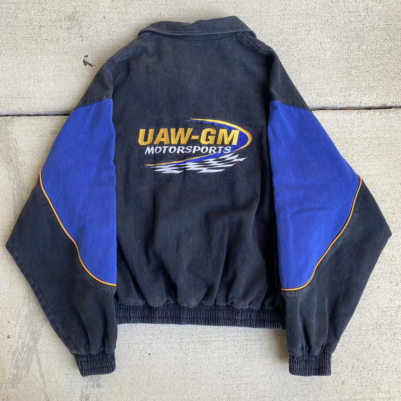 Vintage UAW-GM Motorsports Racing Jacket Accented... - Depop