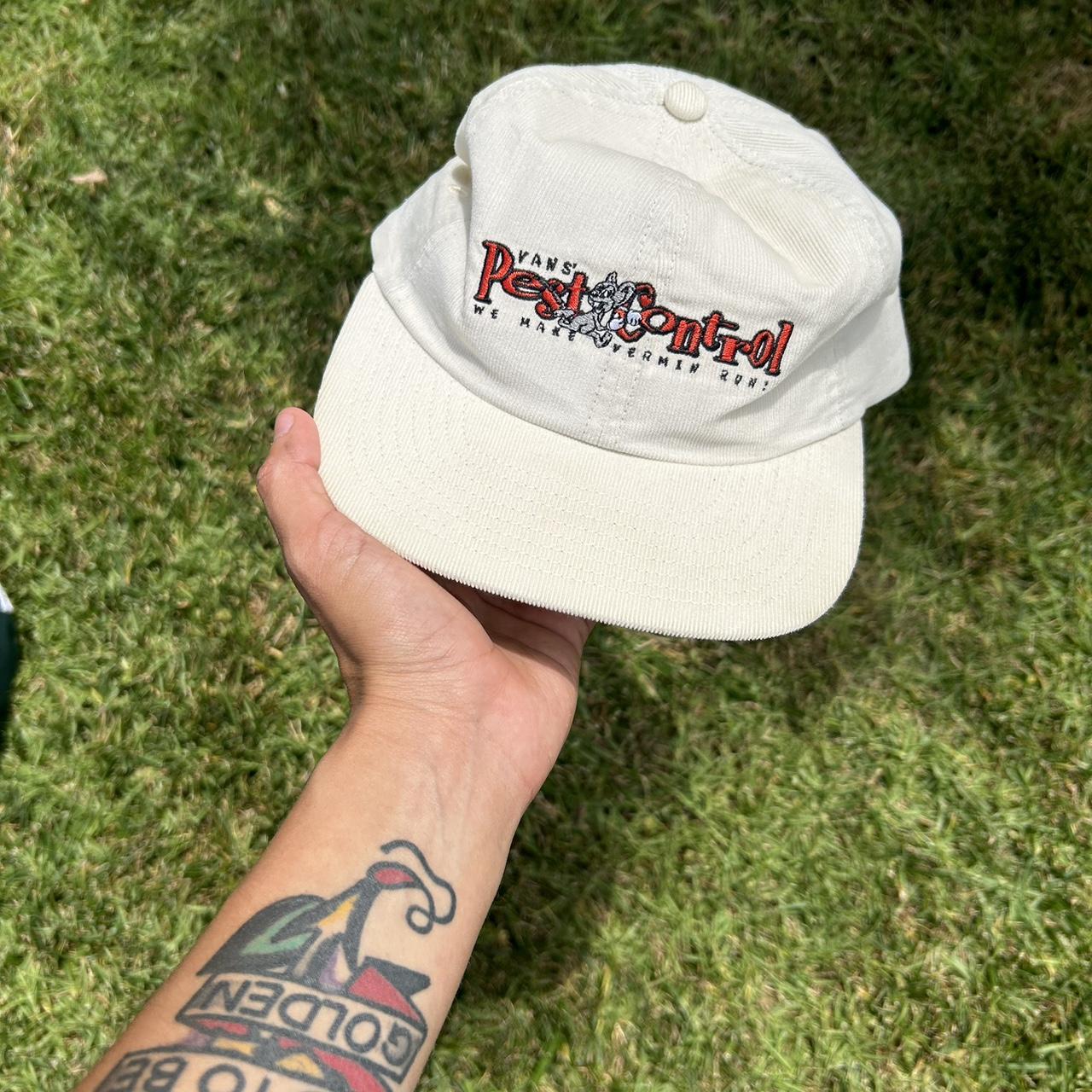 Vans pest control hat Cream corduroy #vans... - Depop