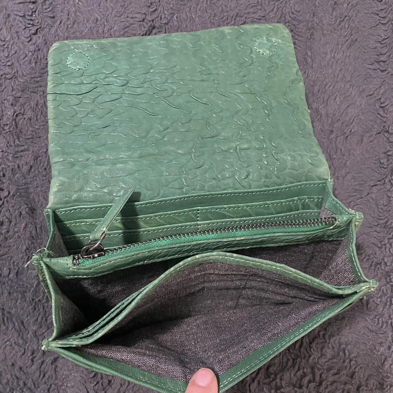 green leather elk clutch #elk #leather #clutch #wallet - Depop