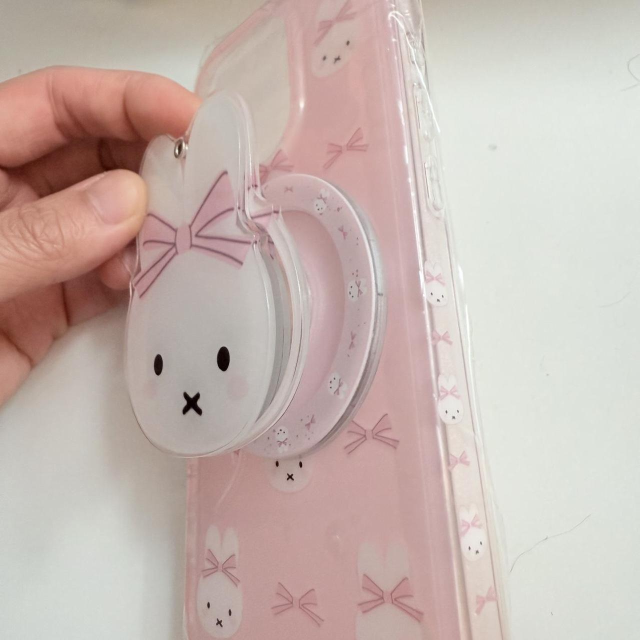 Bunny with bow tail mirror phone case Pop socket... | Depop