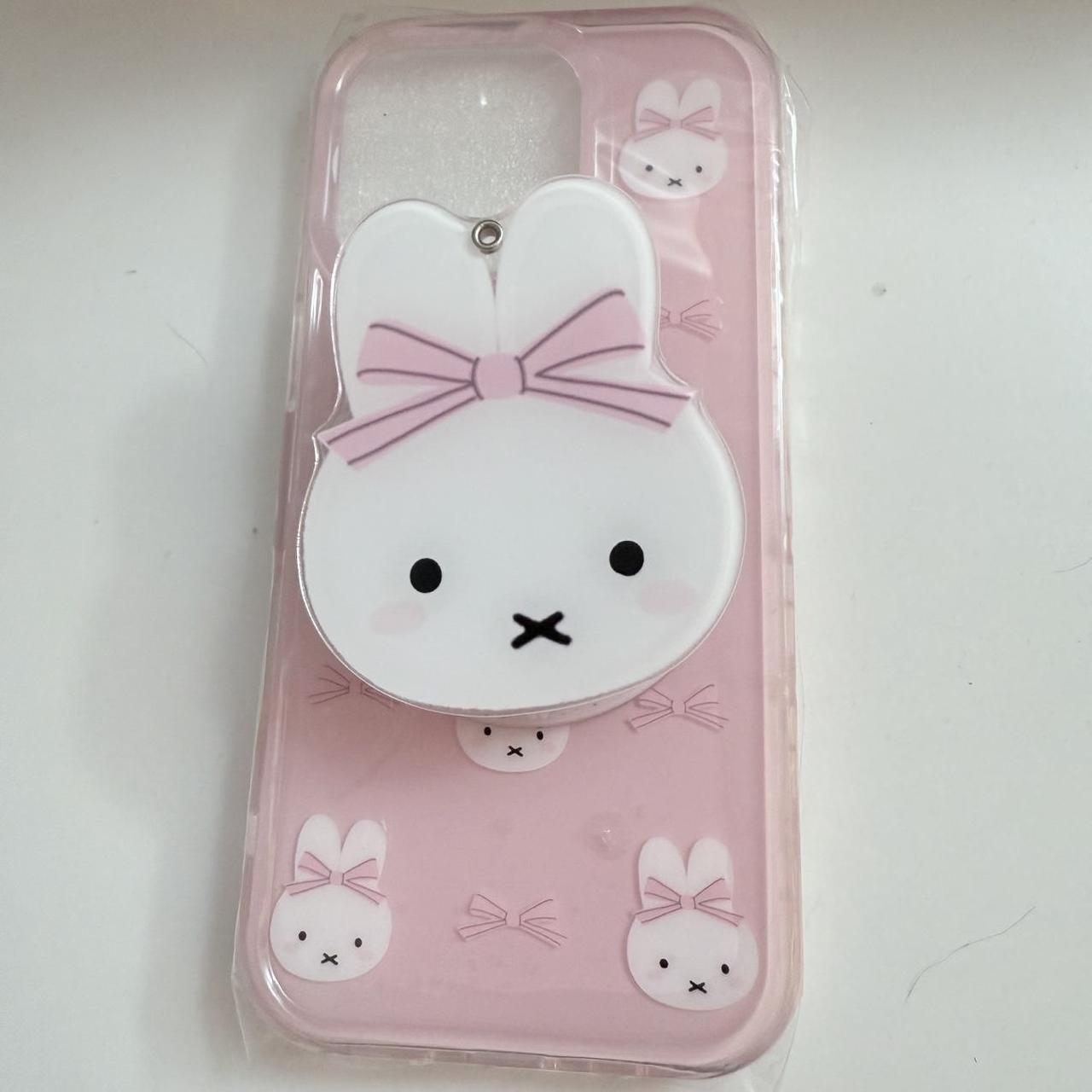 Bunny with bow tail mirror phone case Pop socket... | Depop