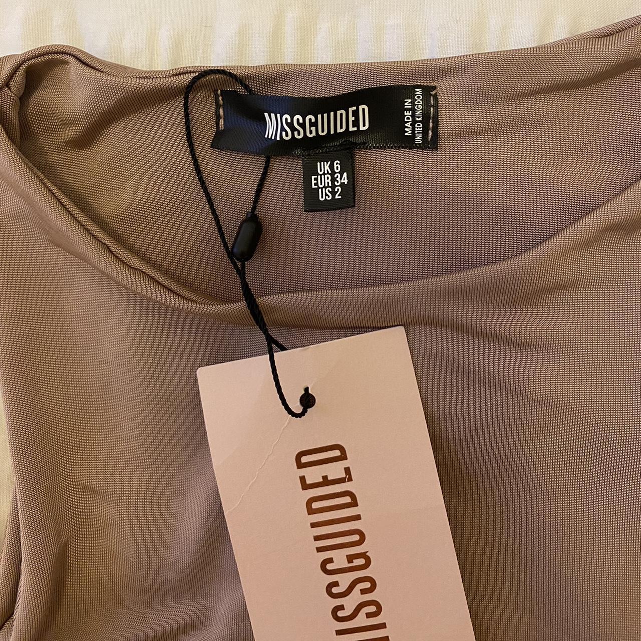 Missguided nude / stone / beige high neck bodysuit.... - Depop