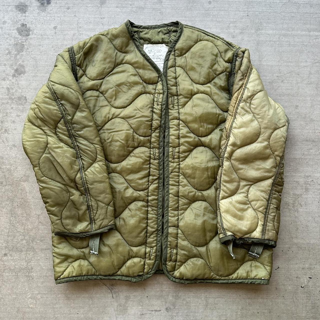 Military Liner Coat Faded army green colorway... - Depop