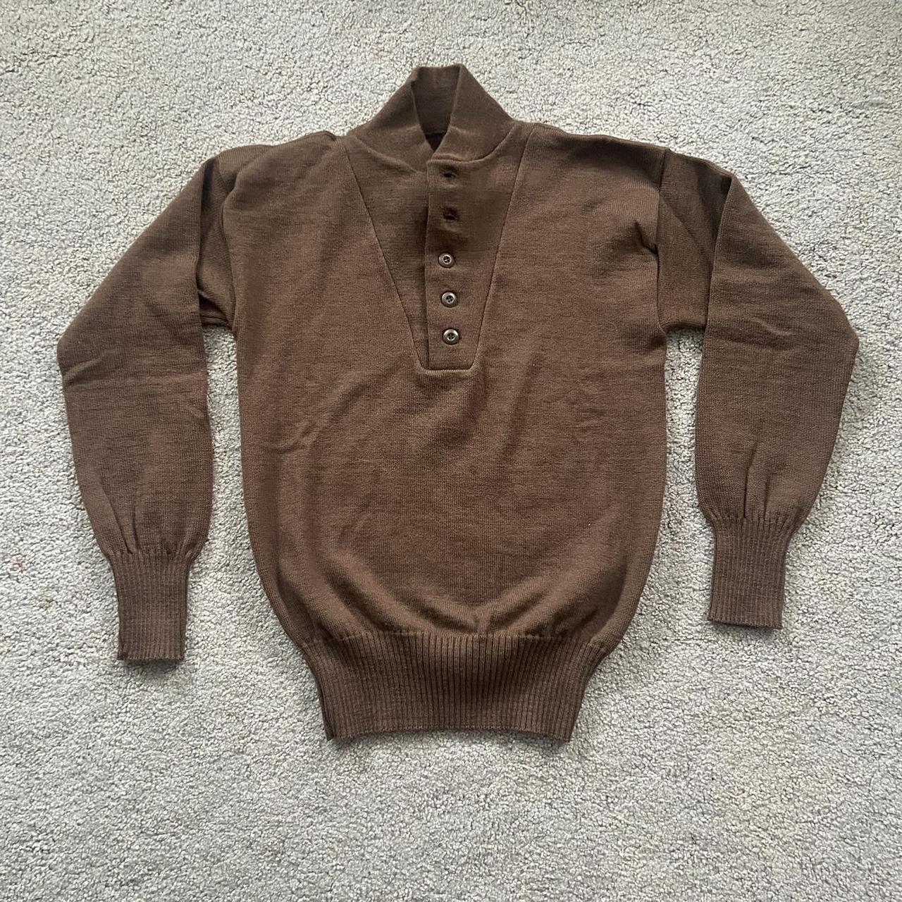 Vintage Military Surplus Wool Sweater Like... | Depop