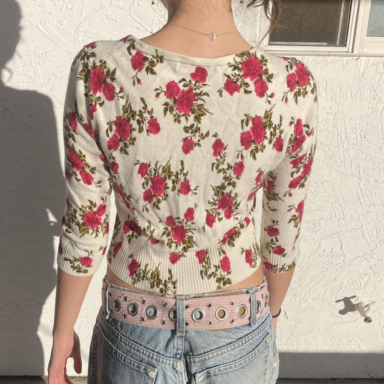 Vintage Forever 21 Flower Cardigan From Early Depop