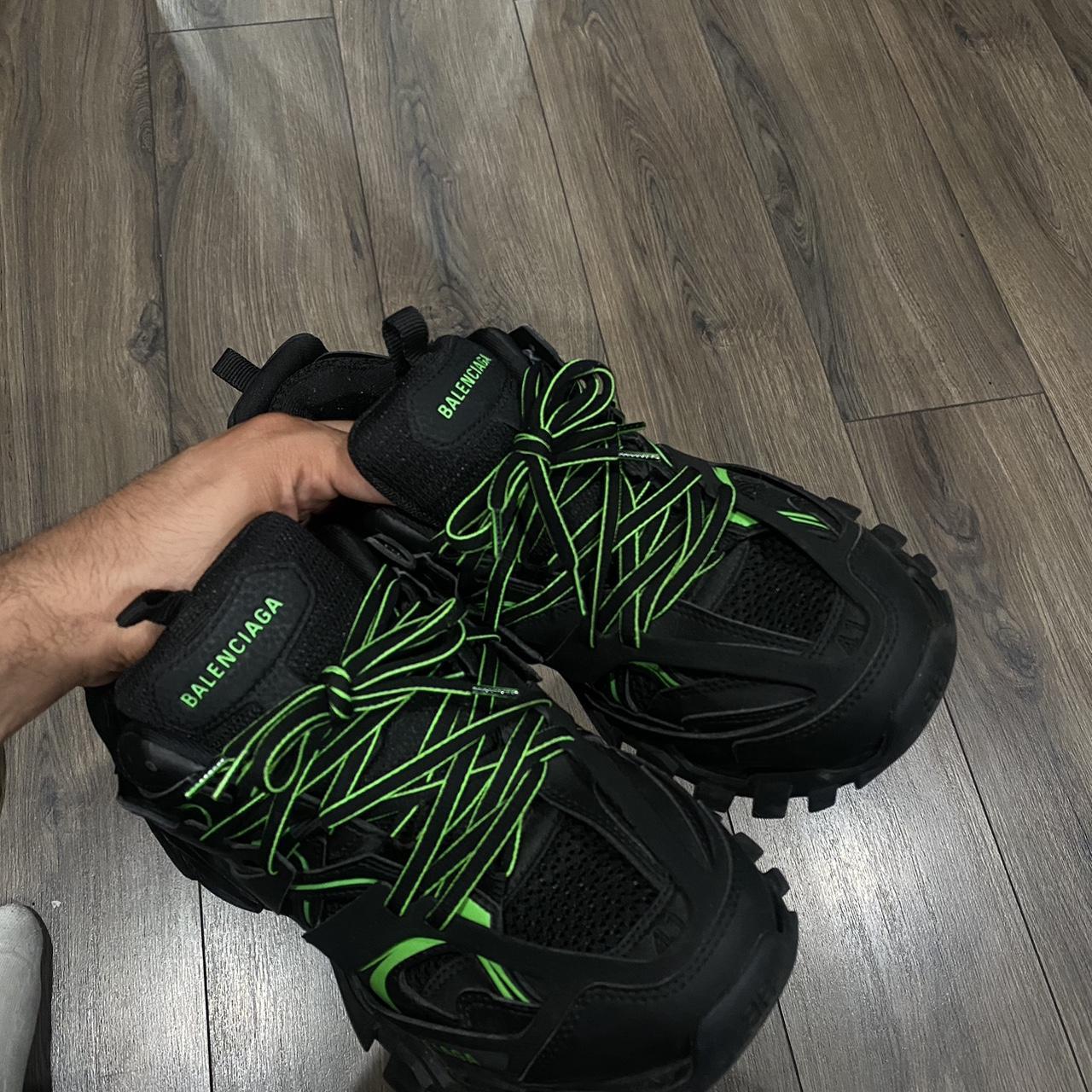 Balenciaga track 2020 black green. Size 41/ 8-8.5US... - Depop