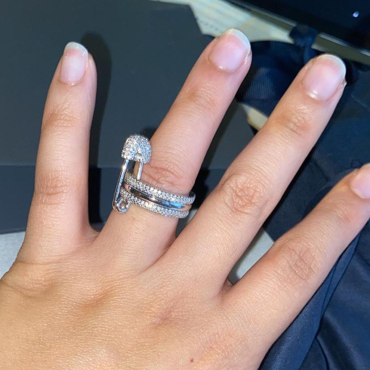 apm monaco safety pin ring, US size 5.5 has some... - Depop