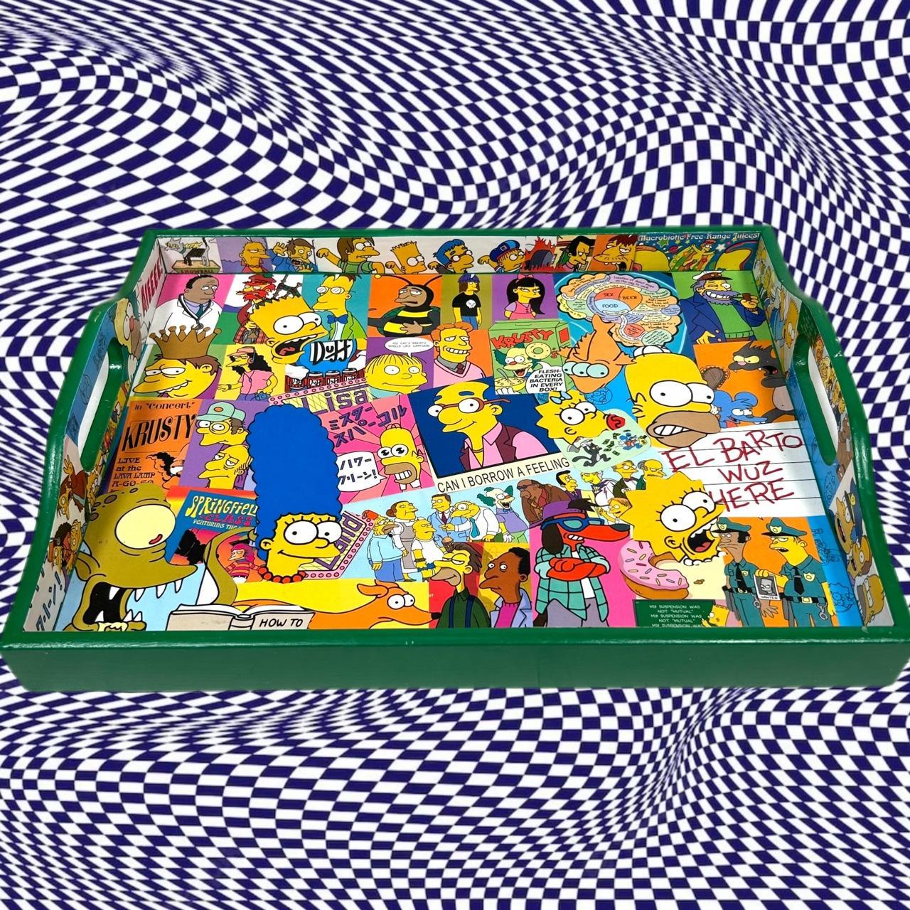 Vintage The Simpsons custom wooden rolling tray •... - Depop