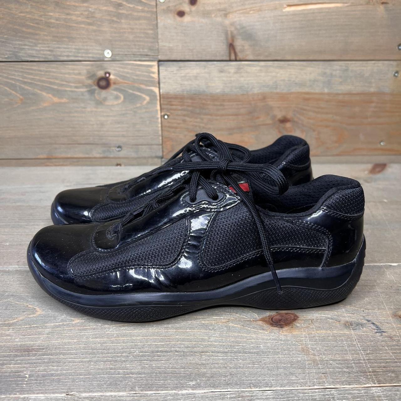 PRADA Americas Cup Black Patent Leather Low PS 0906... - Depop