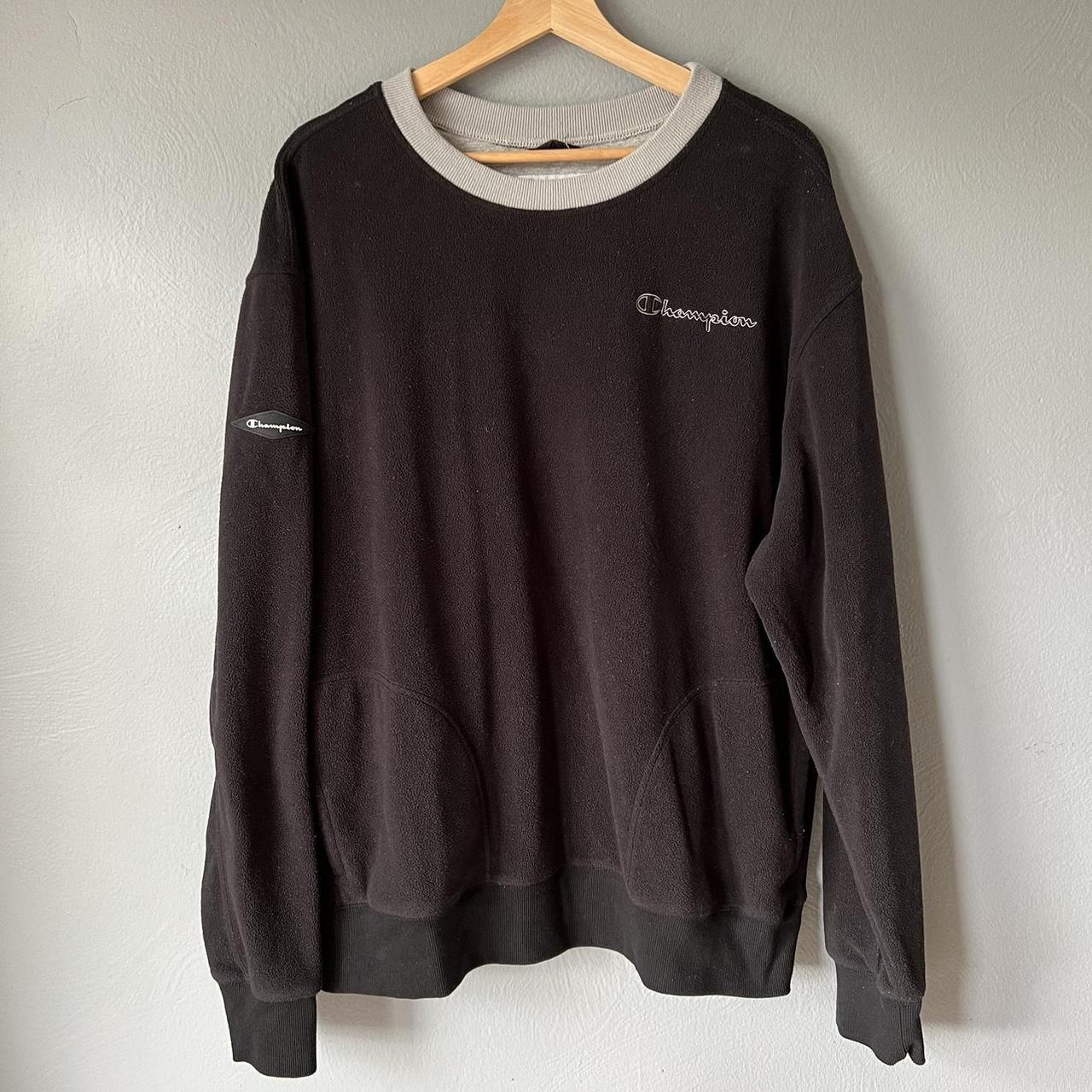 Vintage Champion Fleece Crewneck Size Large... - Depop
