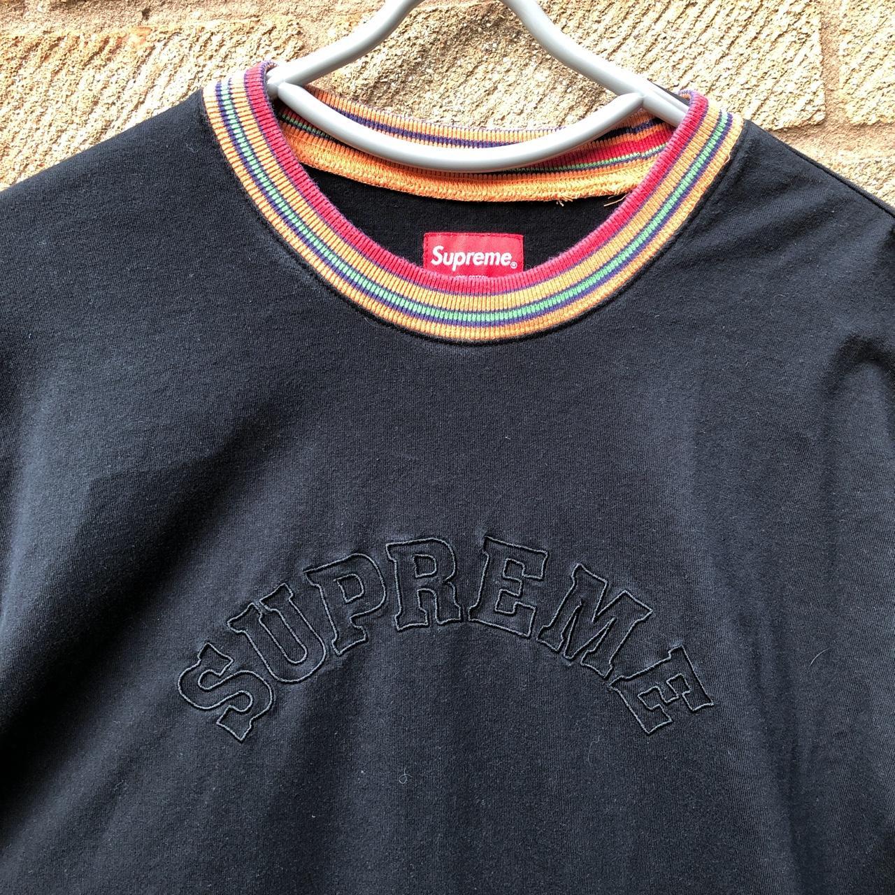 Long Sleeve Black Supreme tee / sweater with... - Depop