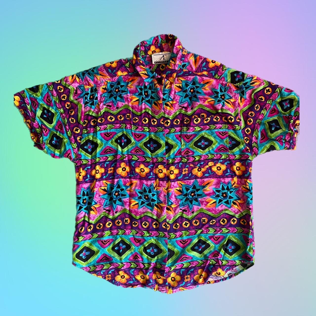 🎨 funky vintage 80s pattern top! 🎨 this top is... - Depop