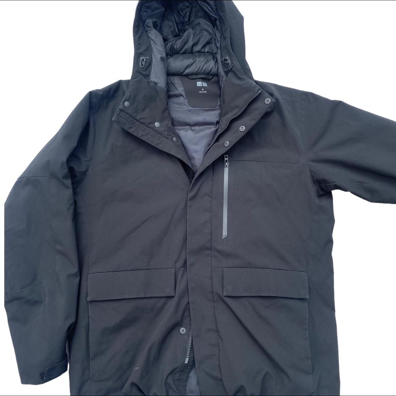 Uniqlo Black Parka - Size : Medium/Fits Large -... - Depop
