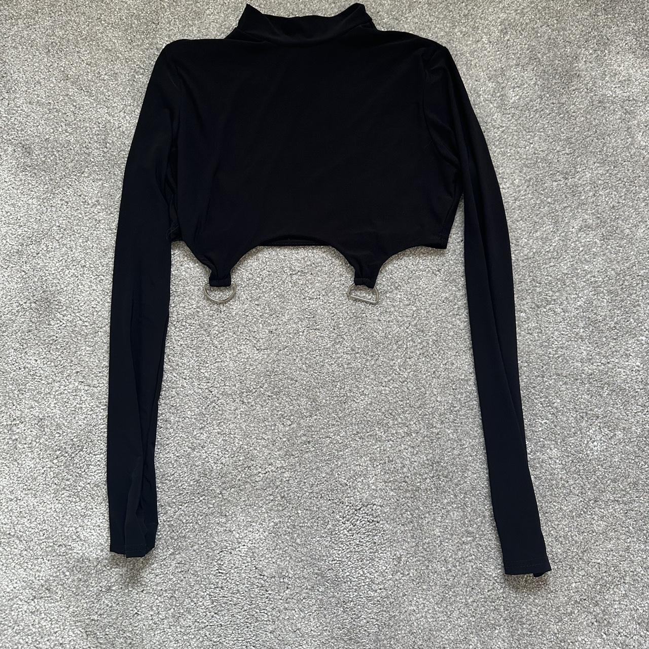 PLT long sleeve high knock slinky top with buckle... - Depop