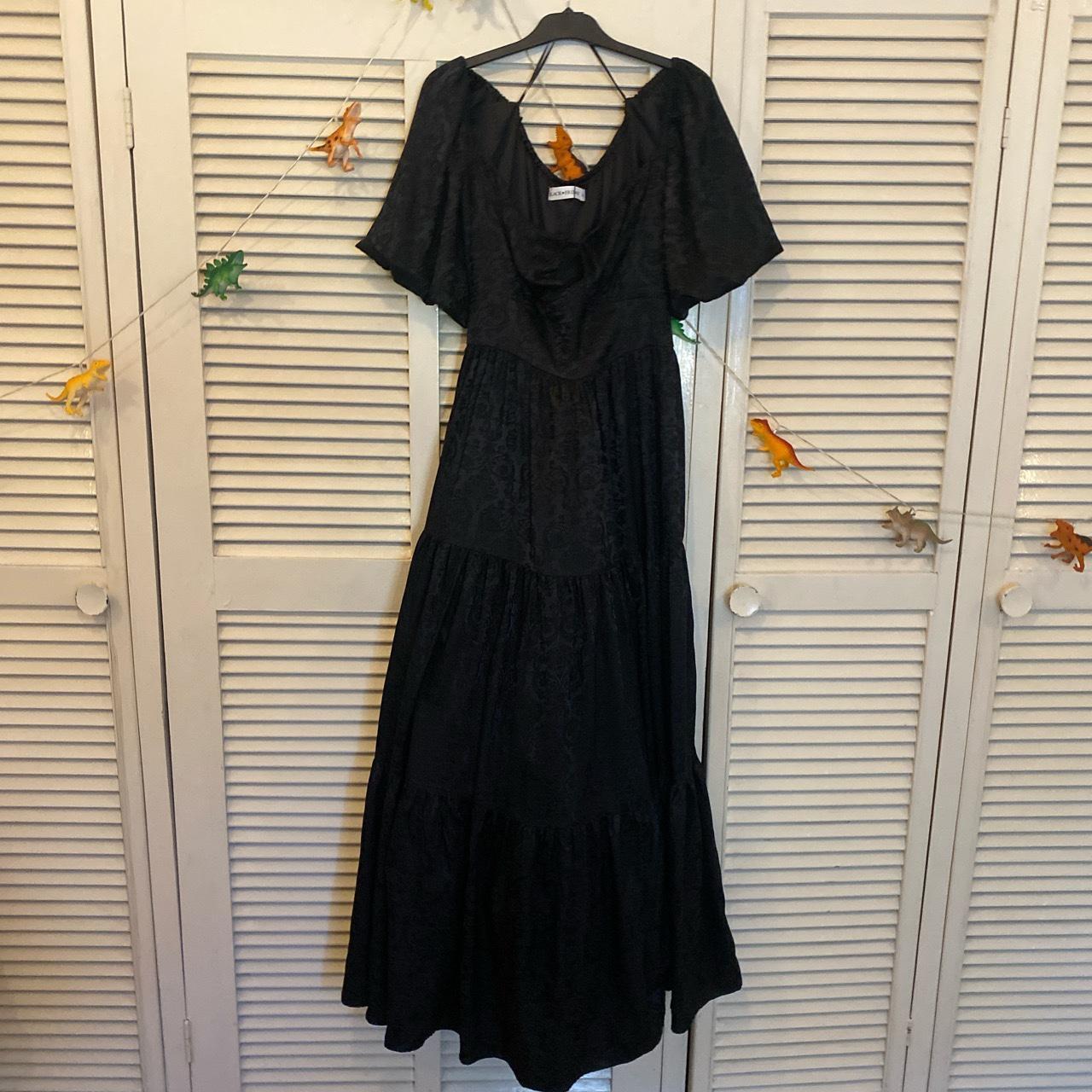 GOTH PRINCESS DRESS satin with subtle gothic brocade... - Depop