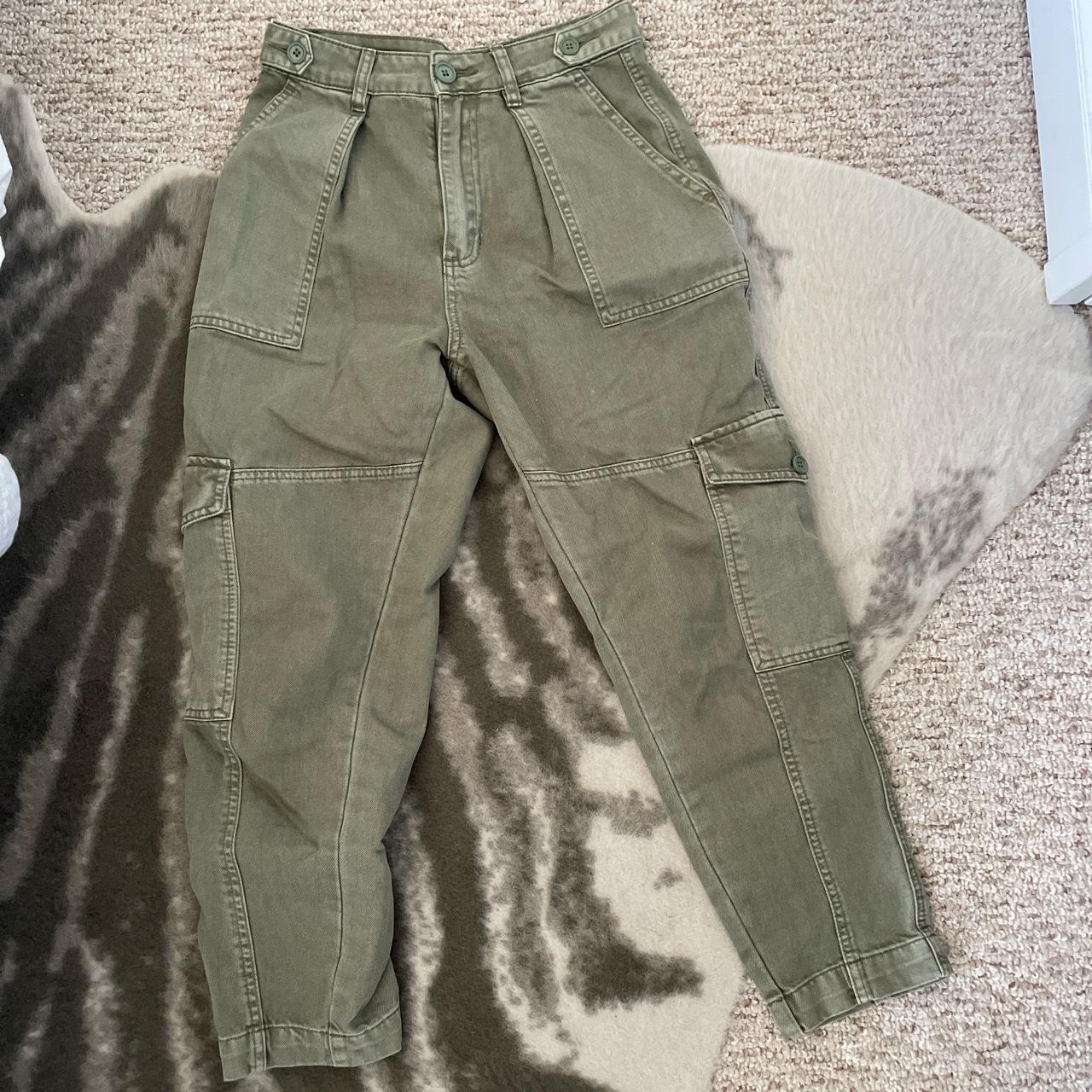 Blue revival Anthropologie green cargo pants.... - Depop