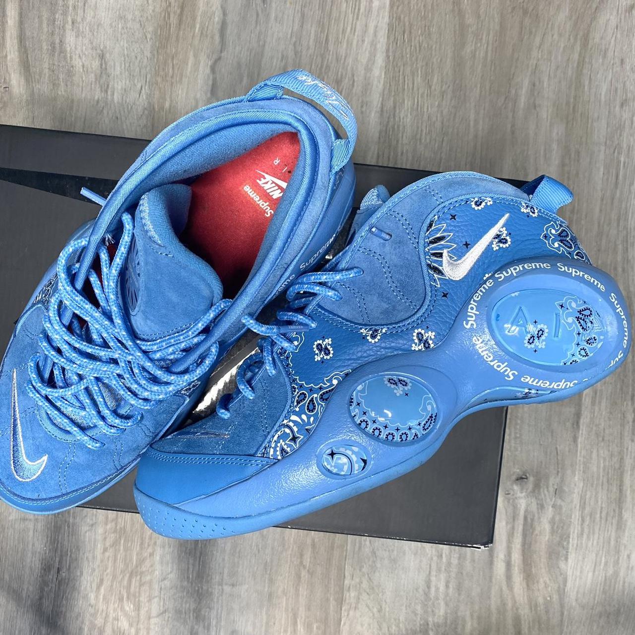 Supreme Men's Blue and White Trainers | Depop