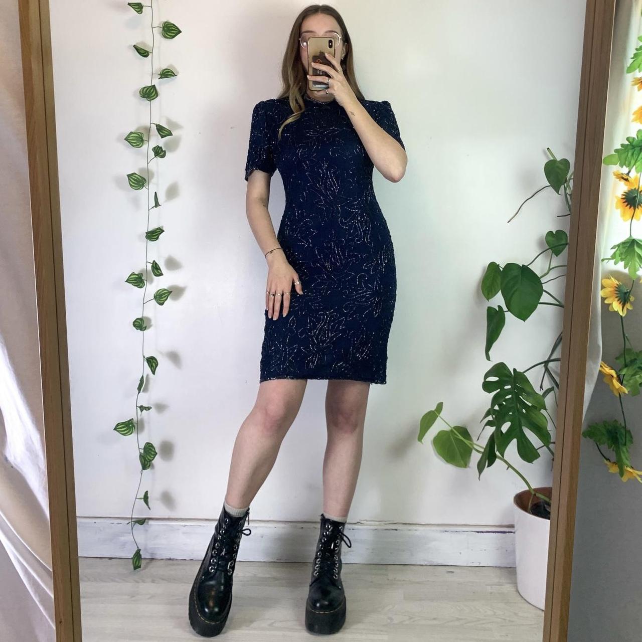 insanely beautiful vintage 90s mini to knee length... - Depop