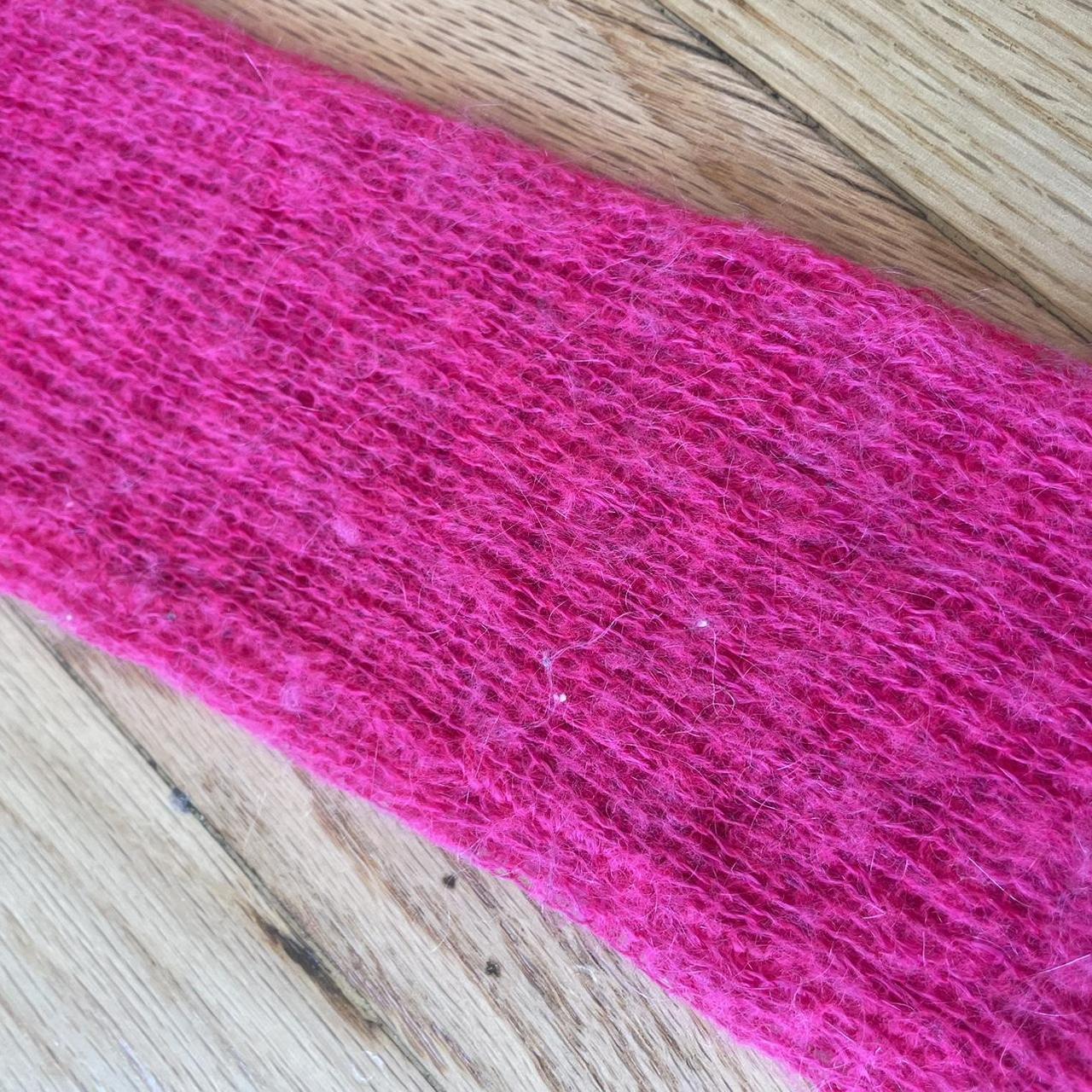 Vintage DKNY mohair hot pink turtle neck, has slight... - Depop