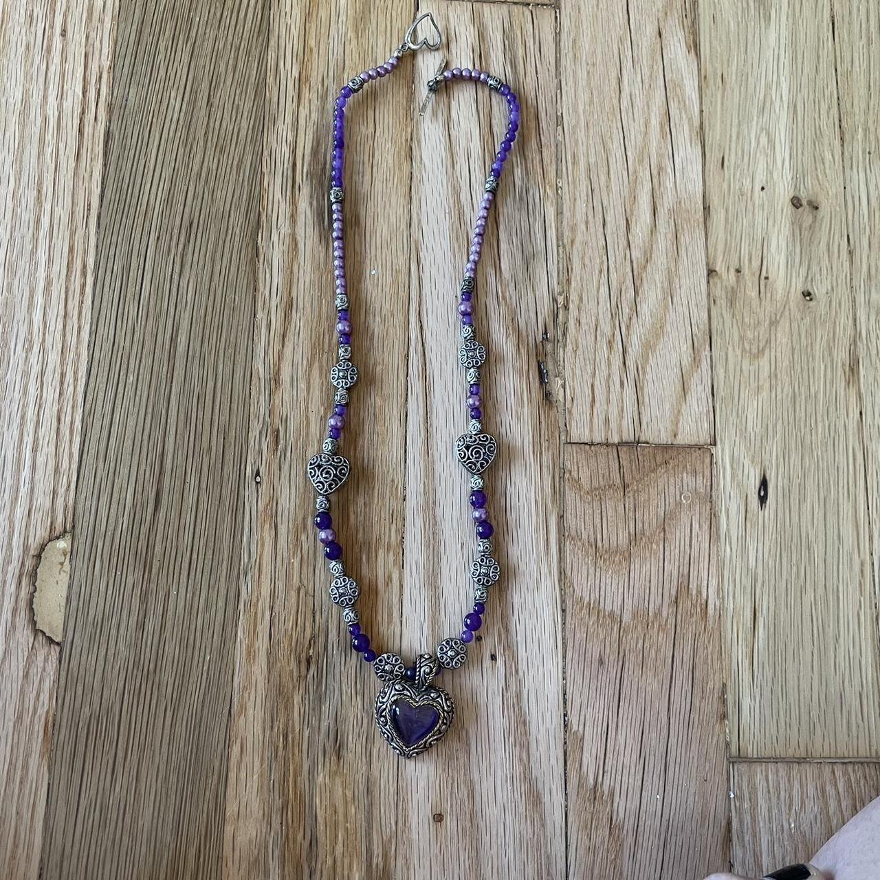 Beautiful purple jewel beaded necklace ~ may or may... - Depop
