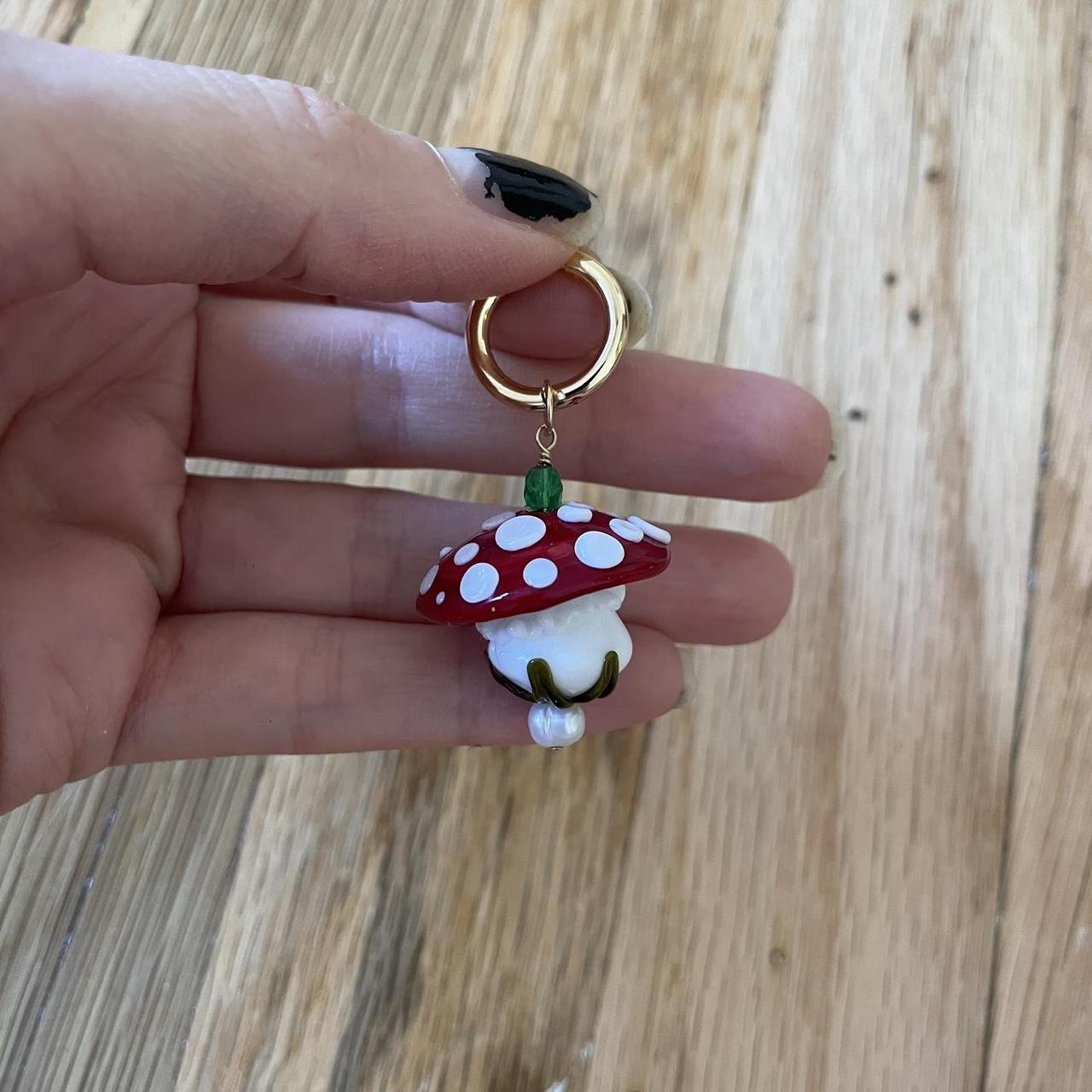 Glass blown mushroom earring ~ just one earring ~... - Depop