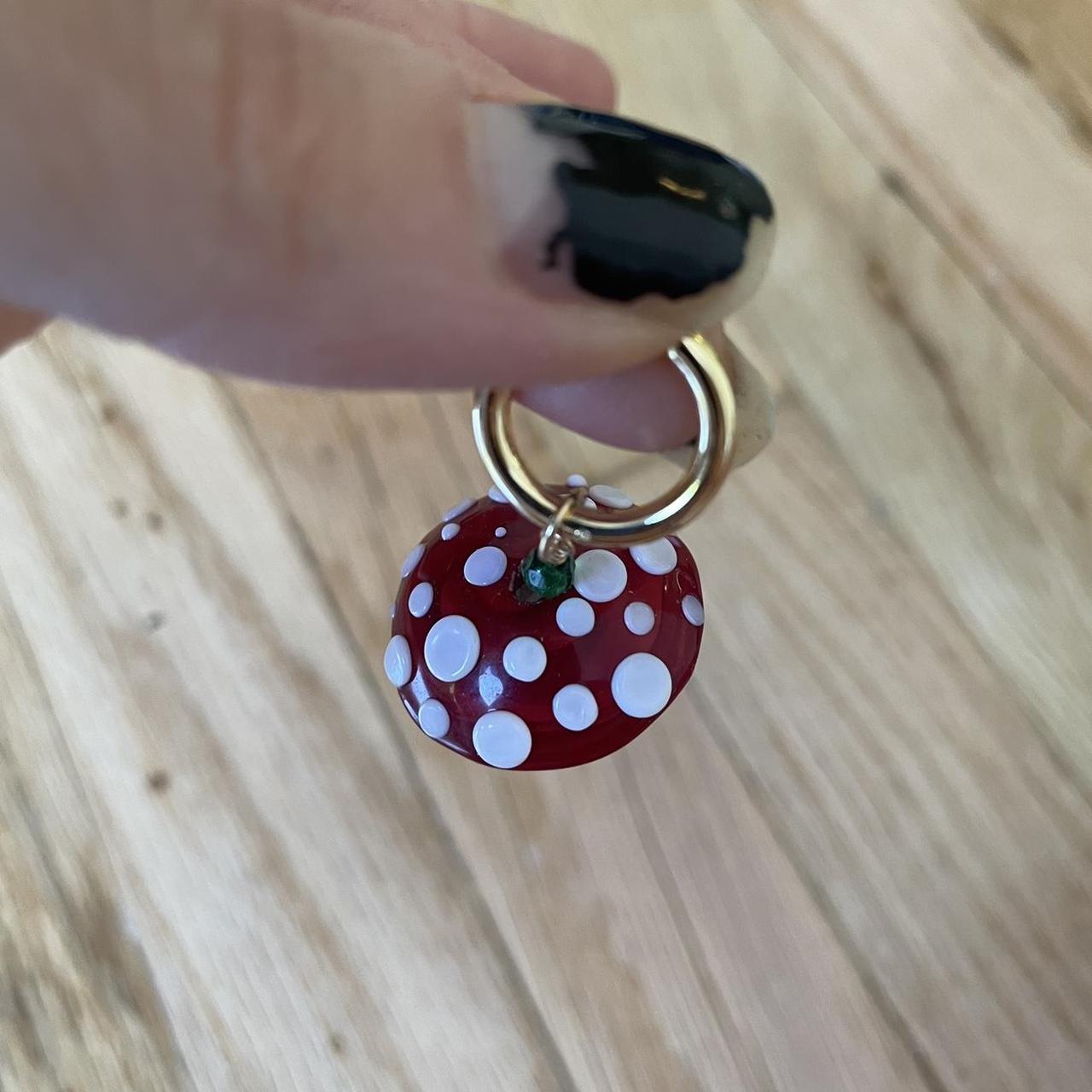 Glass blown mushroom earring ~ just one earring ~... - Depop