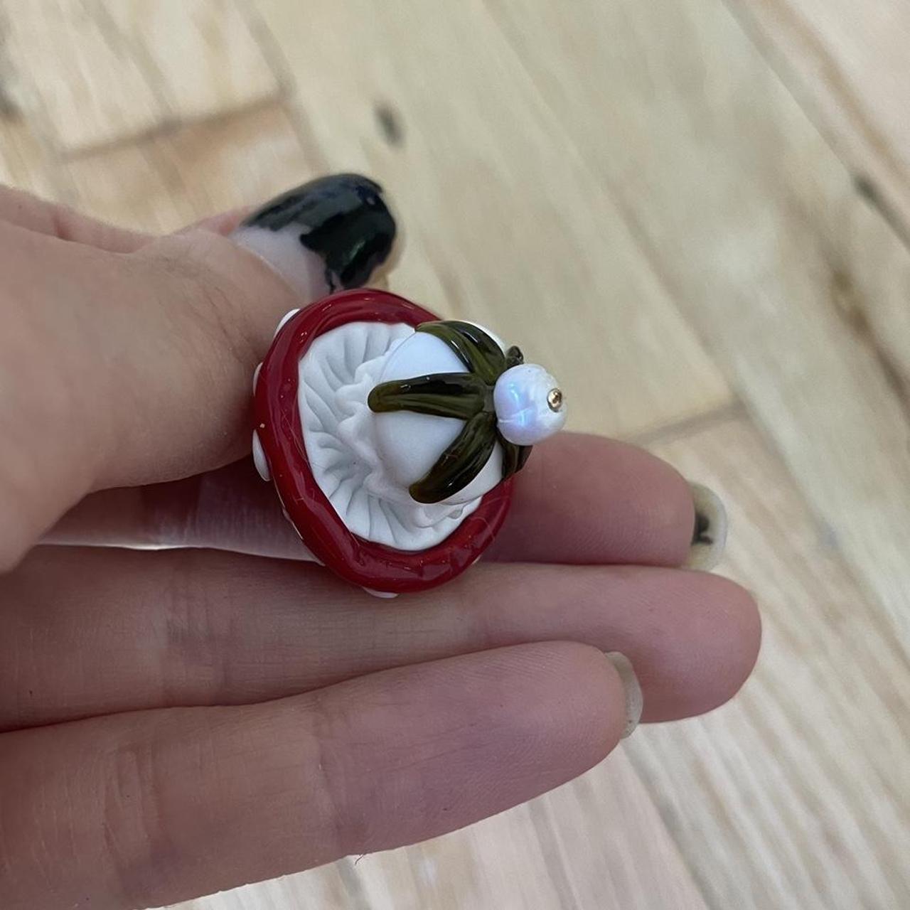 Glass blown mushroom earring ~ just one earring ~... - Depop