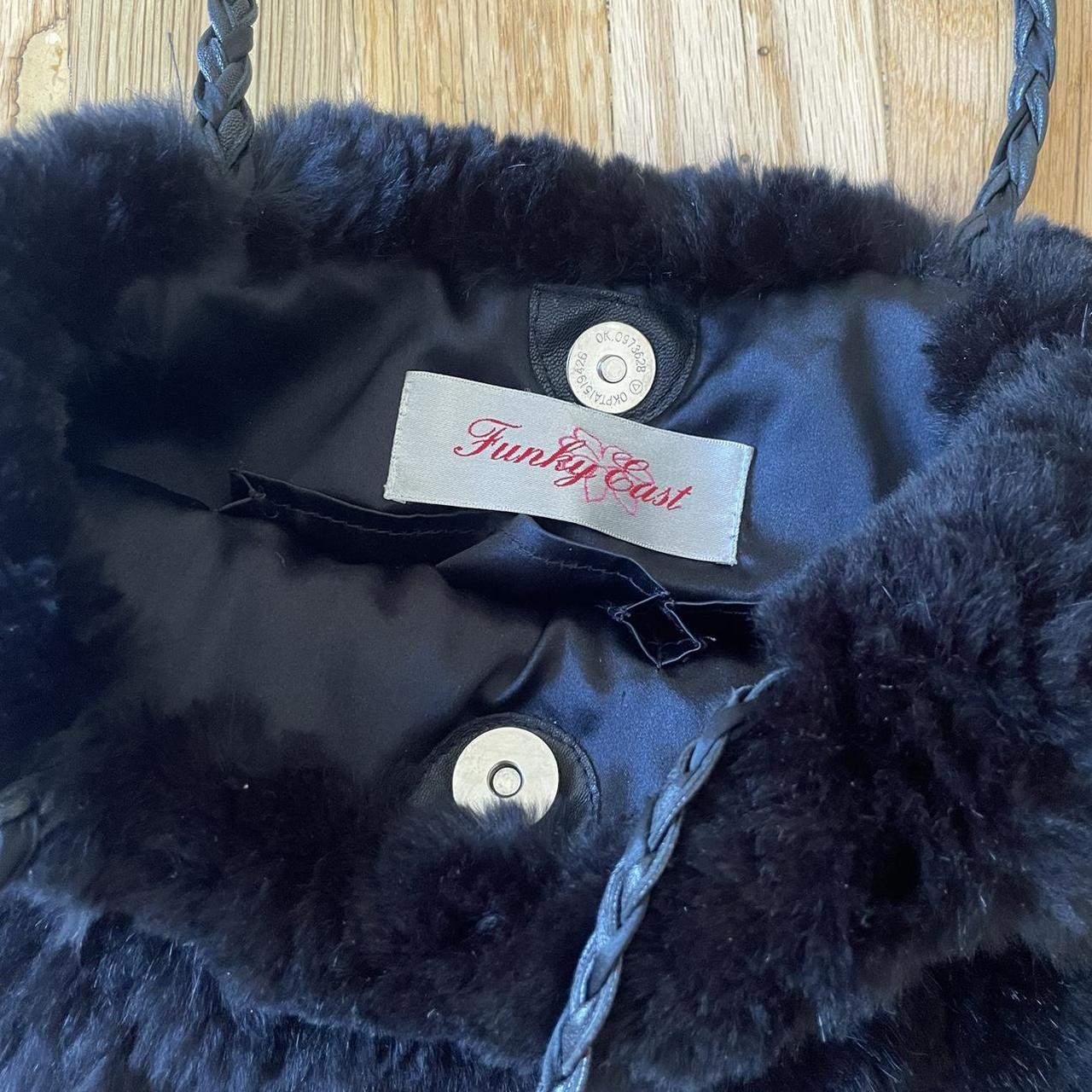 Vintage faux fur hand bag by Funky East with... - Depop