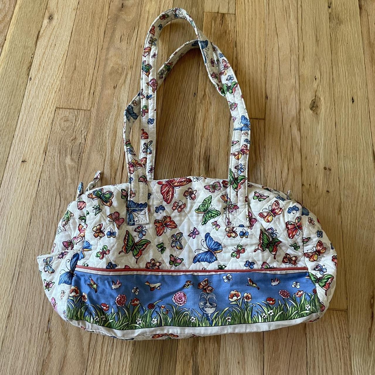 Vintage butterfly shoulder bag ~ puffy material ~... - Depop