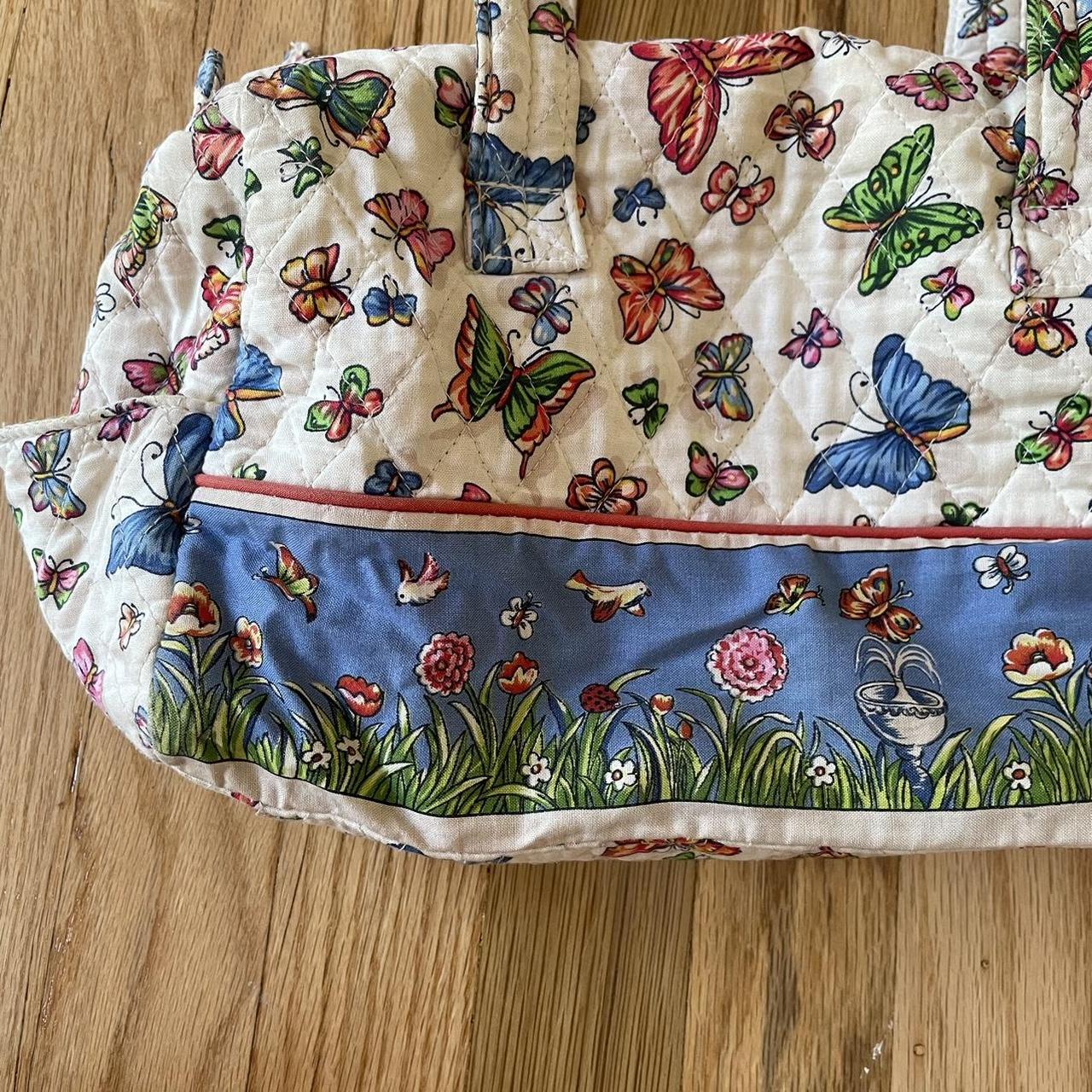 Vintage butterfly shoulder bag ~ puffy material ~... - Depop